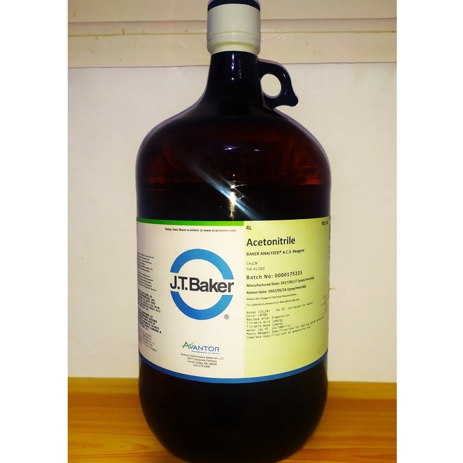 Acetonitrile 4L Laboratory Analytical Grade AR ACS JT Baker | Shopee ...
