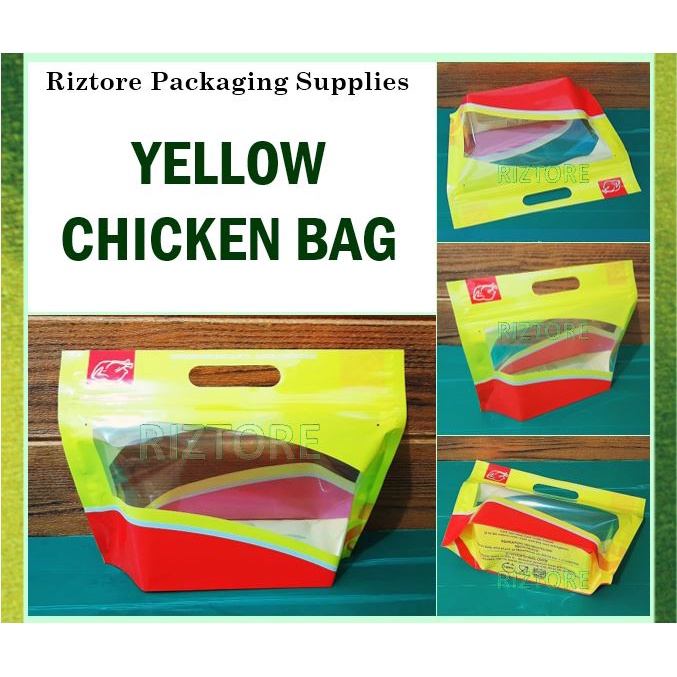 100 Pcs/pack (Yellow-Red Design ) ROAST CHICKEN BAG W ZIP LOCK and ...