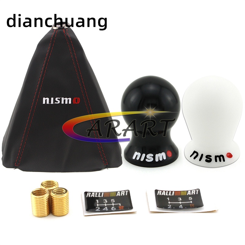 Nismo Car Racing Gear Shift Knob and PU Leahter Shifter Knob Cover Boot ...