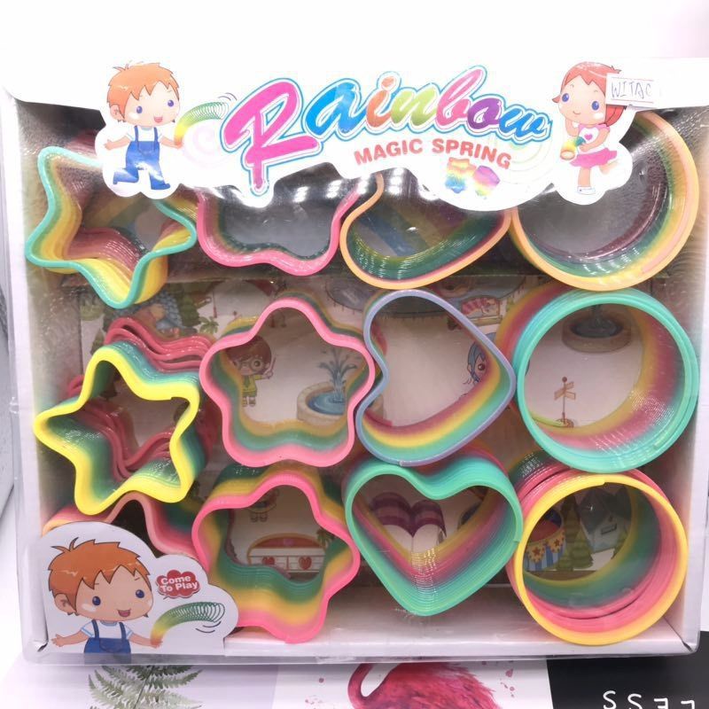 Magic Rainbow Spring yourEducational Toy Ring Magic Retractable Elastic ...
