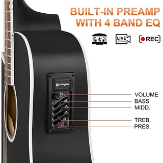 KAWES 41 inch Acoustic Electric Guitar With 4EQ Pickup with Truss Rod ...