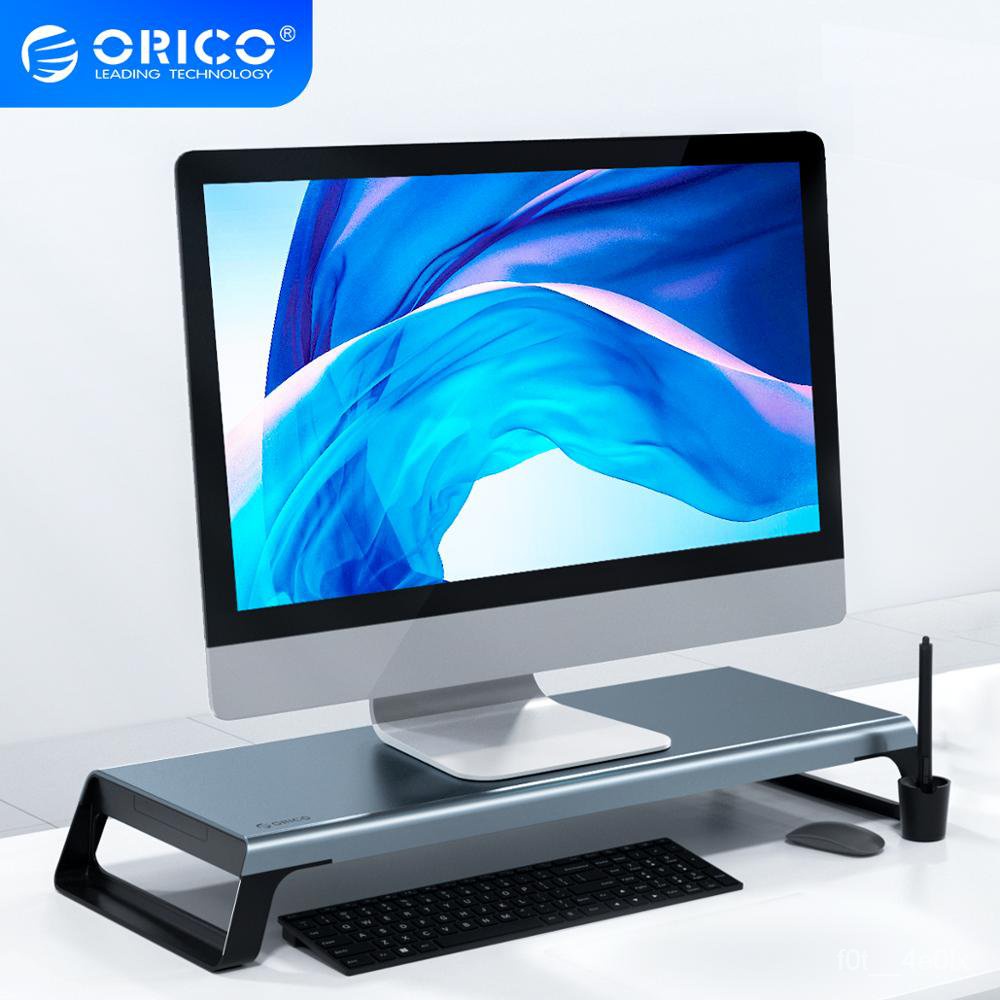 &ORICO Aluminum Monitor Stand Riser Wood Computer Universal Desktop ...
