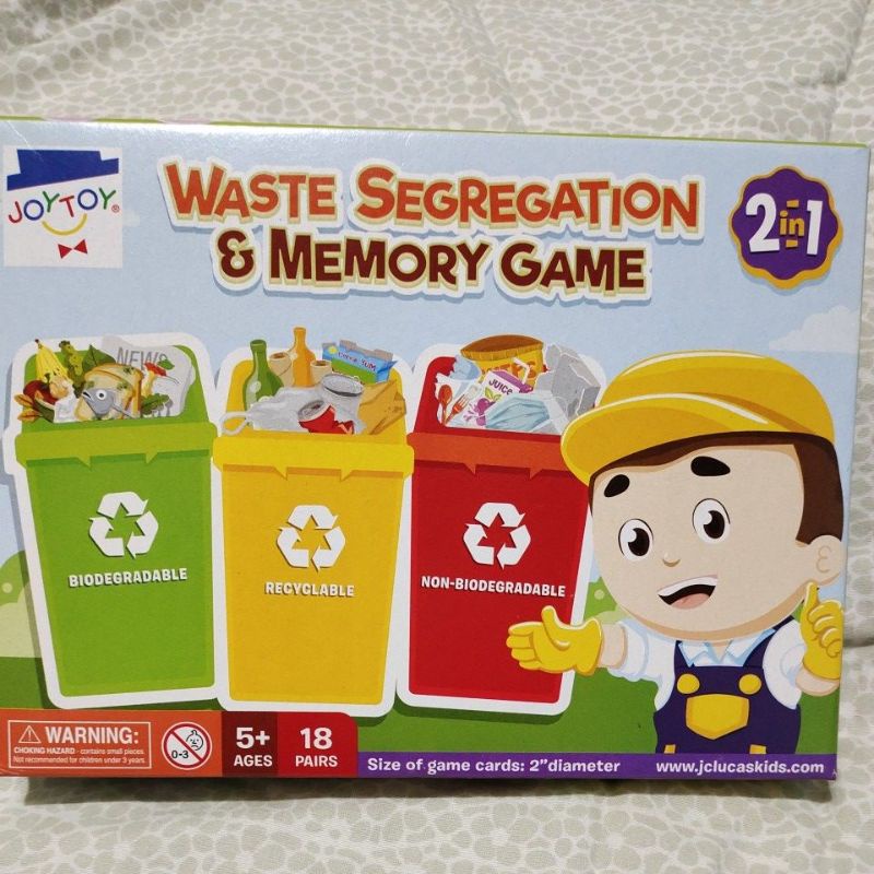 Joy toy Waste Segregation Memory game 2in1 | Shopee Philippines