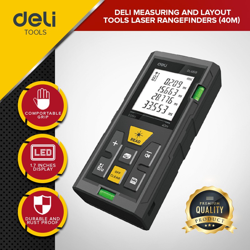 Deli Measuring And Layout Tools Laser Rangefinders 40m 60m 80m 100m ...