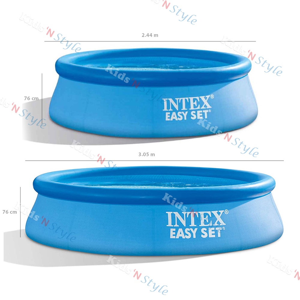 INTEX Easy Set Inflatable Above Ground Portable Outdoor Family Swimming ...