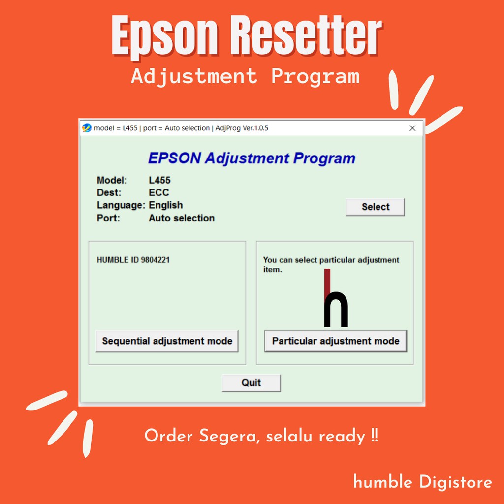 Epson L455 Resetter Program / Waste Ink Pad Counter Reset | Shopee ...