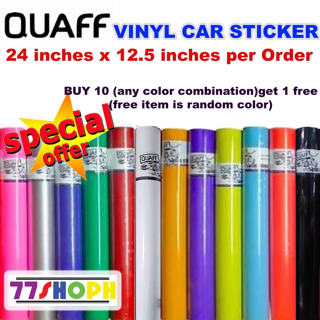 QUAFF Vinyl Car Sticker 24 inches x 12.5 inches Outdoor Water Proof ...