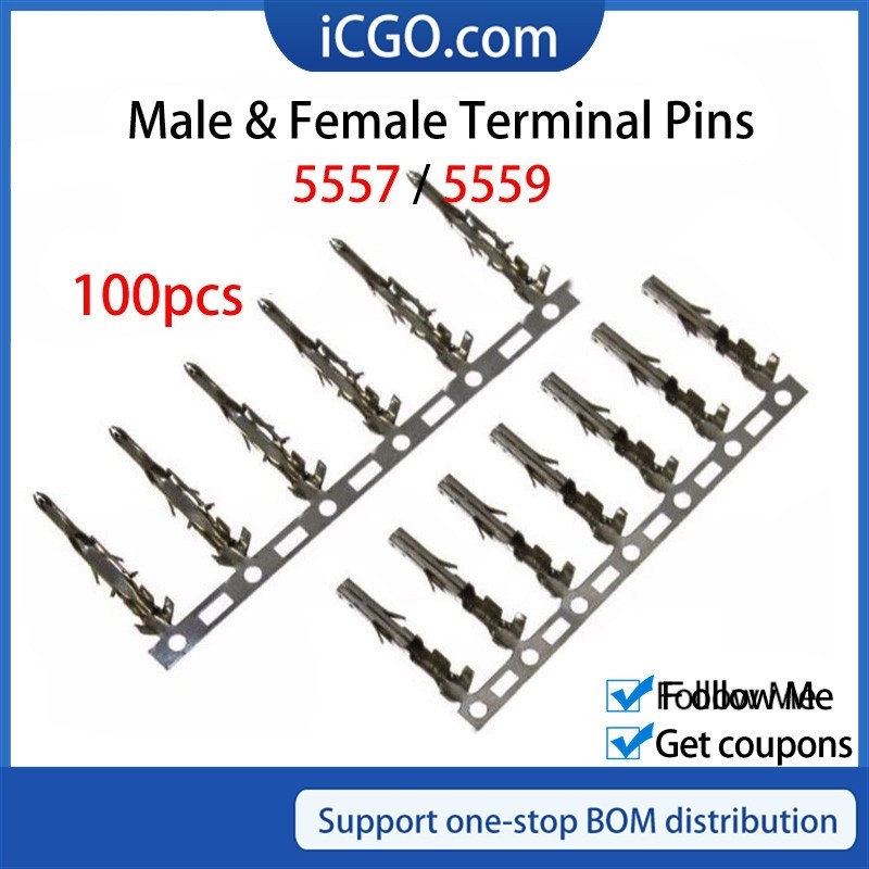 100pcs/Lot 4.2mm 5557 & 5559 Series Male & Female Terminal Pins for PC ...