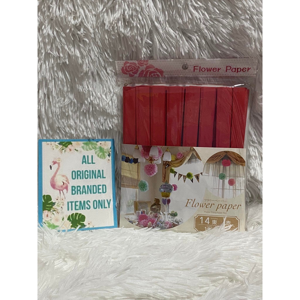DAISO JAPAN FLOWER PAPER PARTY DECORATIONS RED | Shopee Philippines