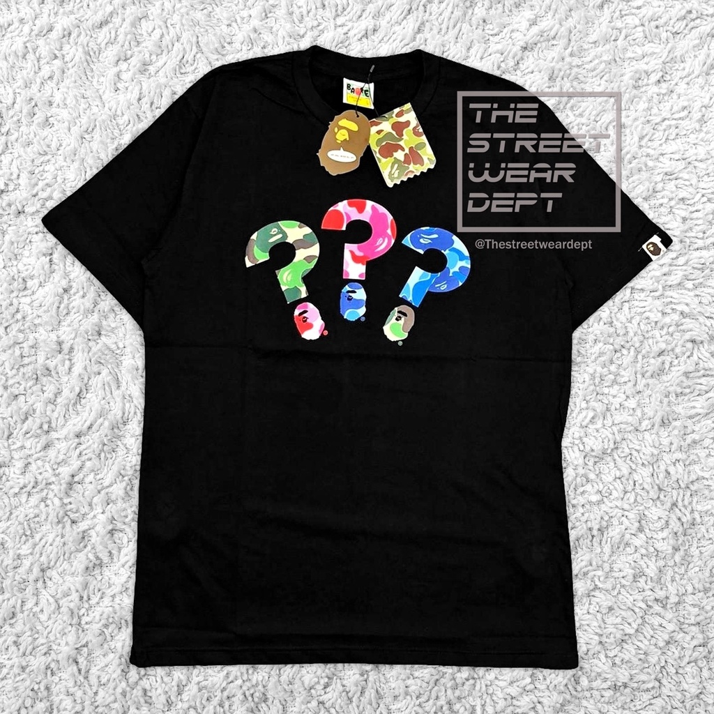 Question Mark Pattern Black Short Sleeve Cotton T Shirt for Men ...