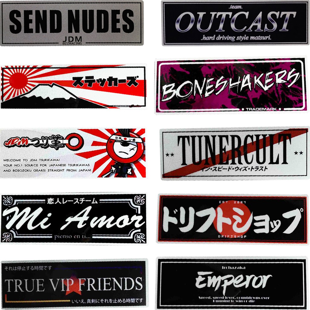 JDM reflective car stickers Japanese paper kamikaze vinyl car model car ...