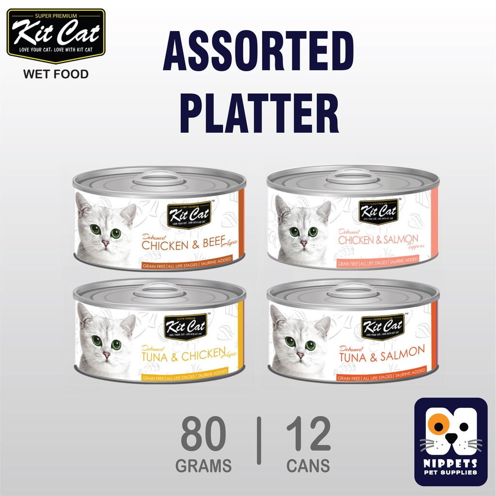 KIT CAT Assorted Platter Deboned and Toppers 80g (Set of 12 cans ...