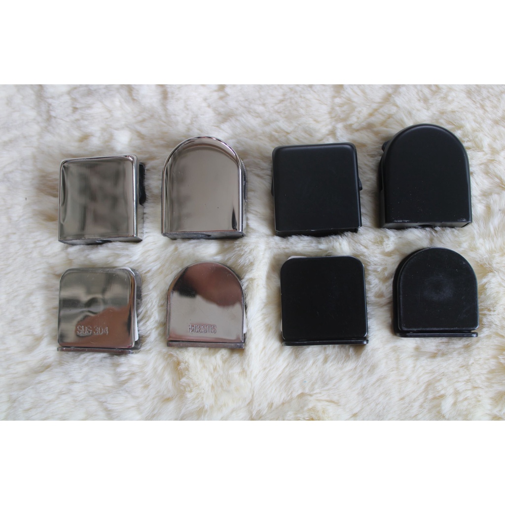 Stainless glass clip glass clamp 10-12mm SUS 304 ( SILVER & MATTE BLACK ...