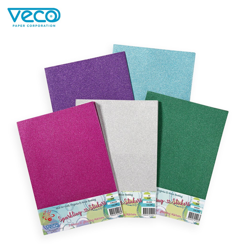 Veco Paper Sparkling Sticker 1 pack only ( 5sheets/pack) | Shopee ...