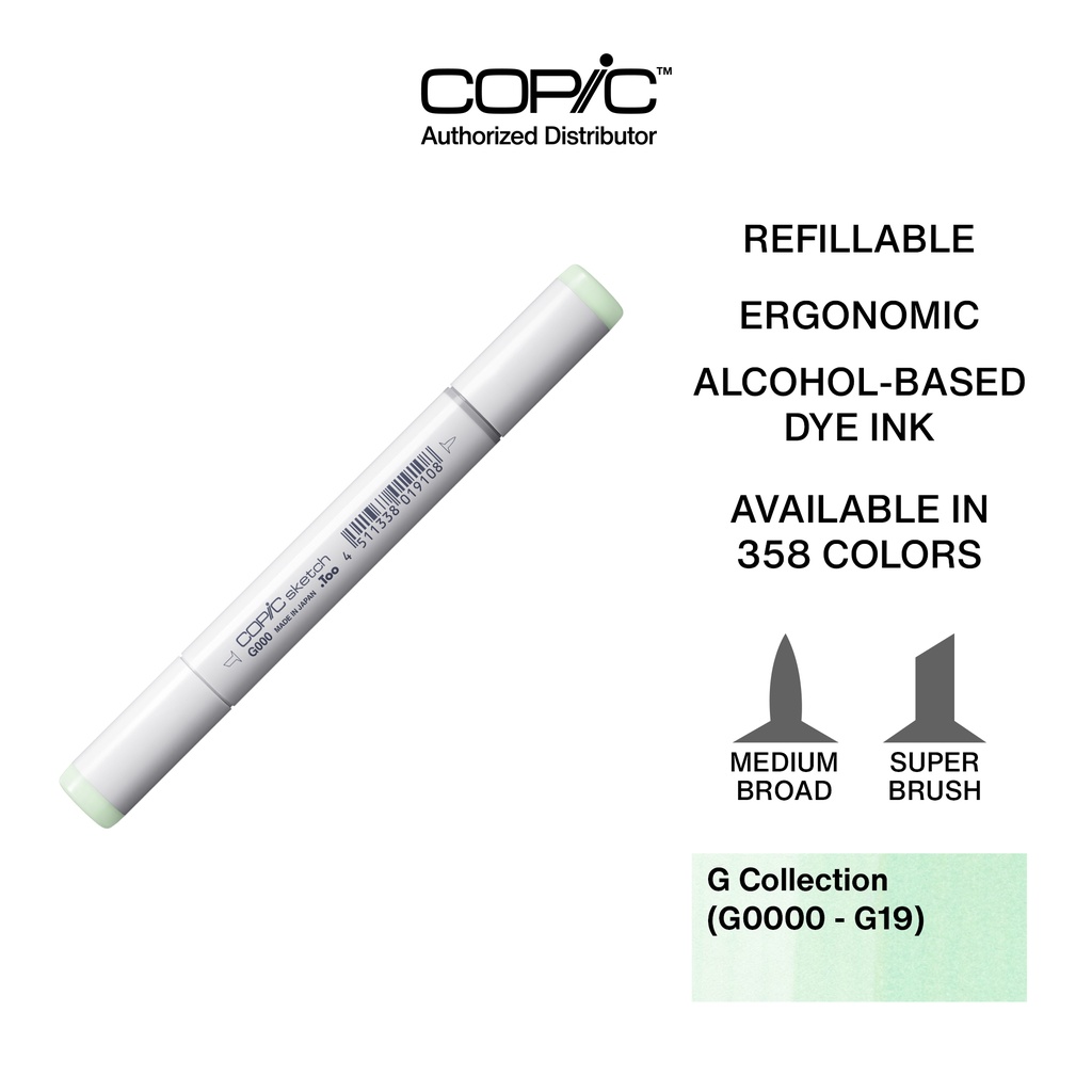 Copic Sketch Marker G ( Green Hue ) Collection A (G0000-G19) | Shopee ...