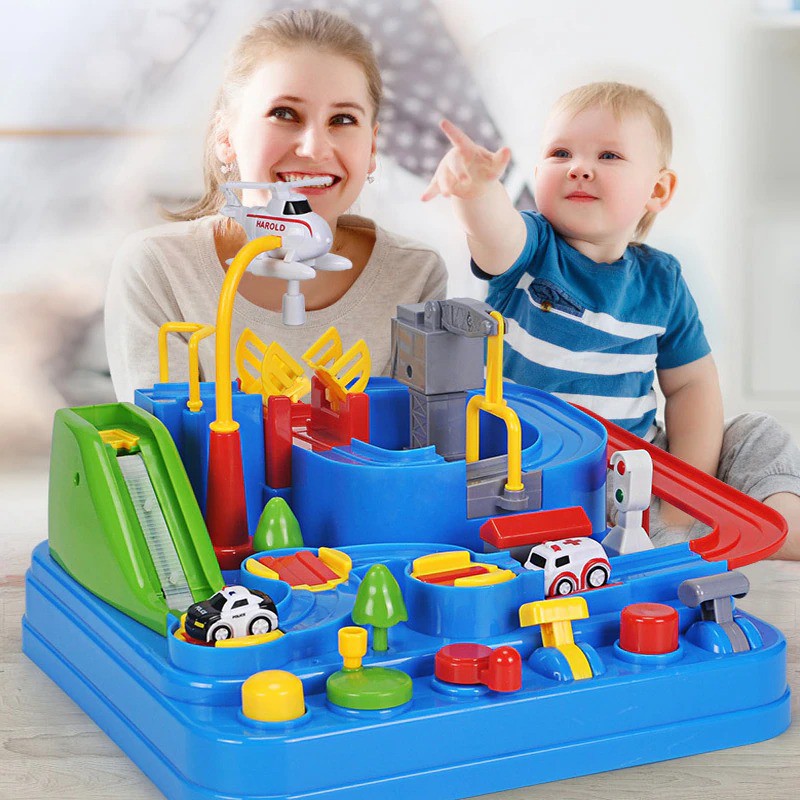 Educational Car Toys Track Adventure Brain Table Games Rail Cars ...