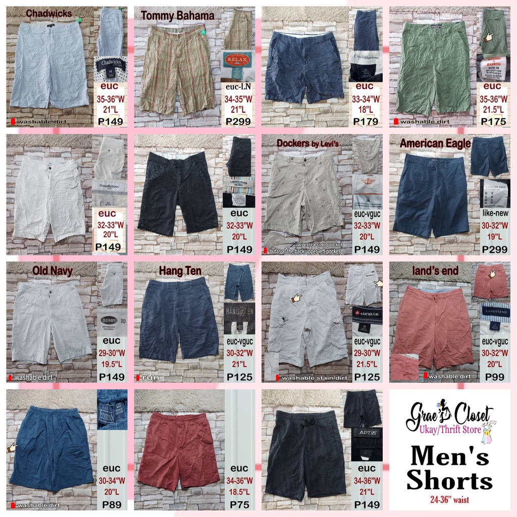 PRELOVED/UKAY US MEN'S SHORTS ASSORTED | Shopee Philippines