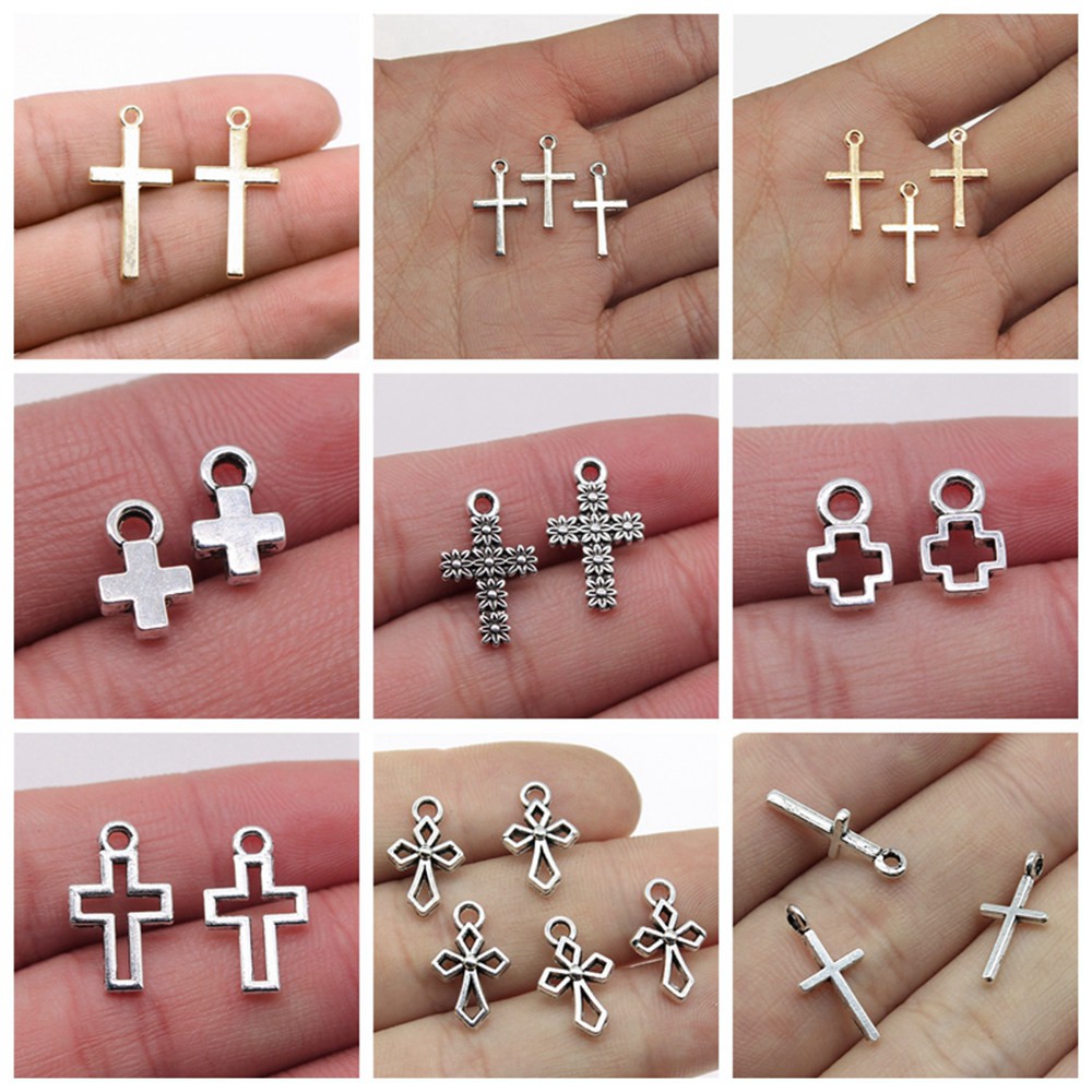 40 Pieces Mini Cross Charms Accessories For Jewelry | Shopee Philippines