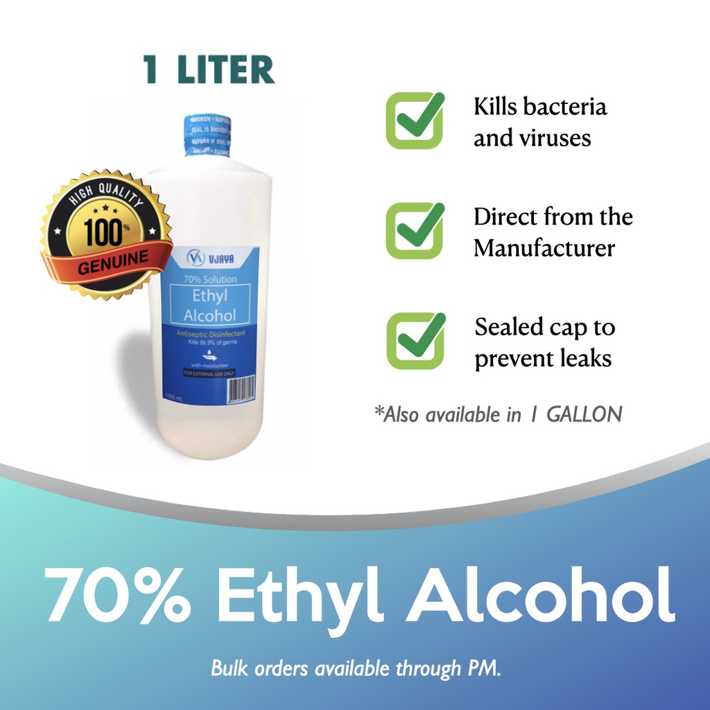 Alcohol 1 Liter - 70% Ethyl Solution ( Direct from Manufacturer ...