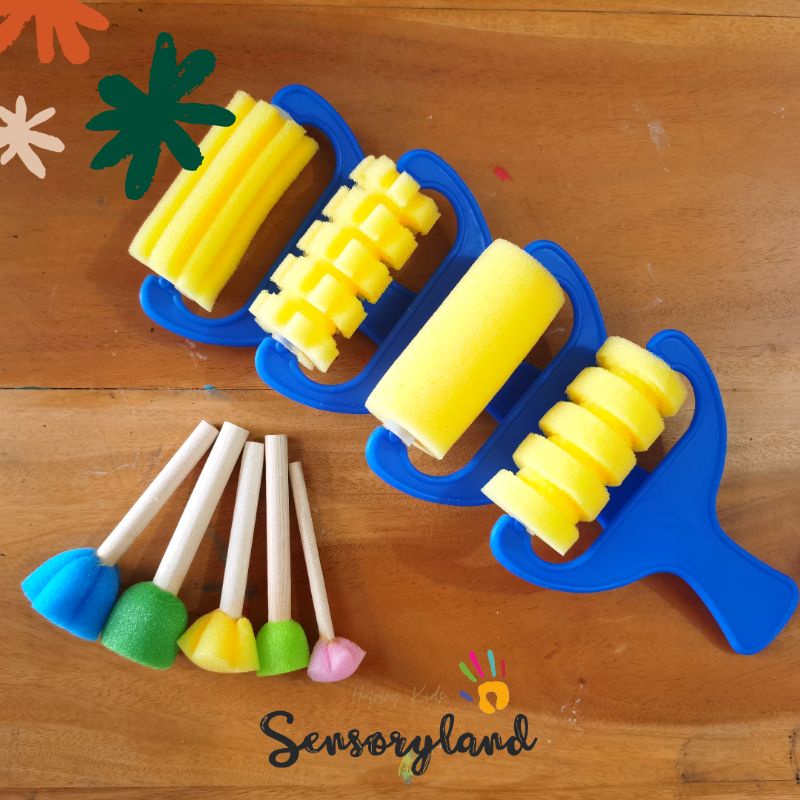 Painting Sponge Stem Roller Sponge sensoryland Children's Painting ...