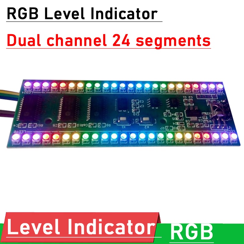 RGB LED Audio Level Indicator VU Meter Music Spectrum MCU Adjustable ...