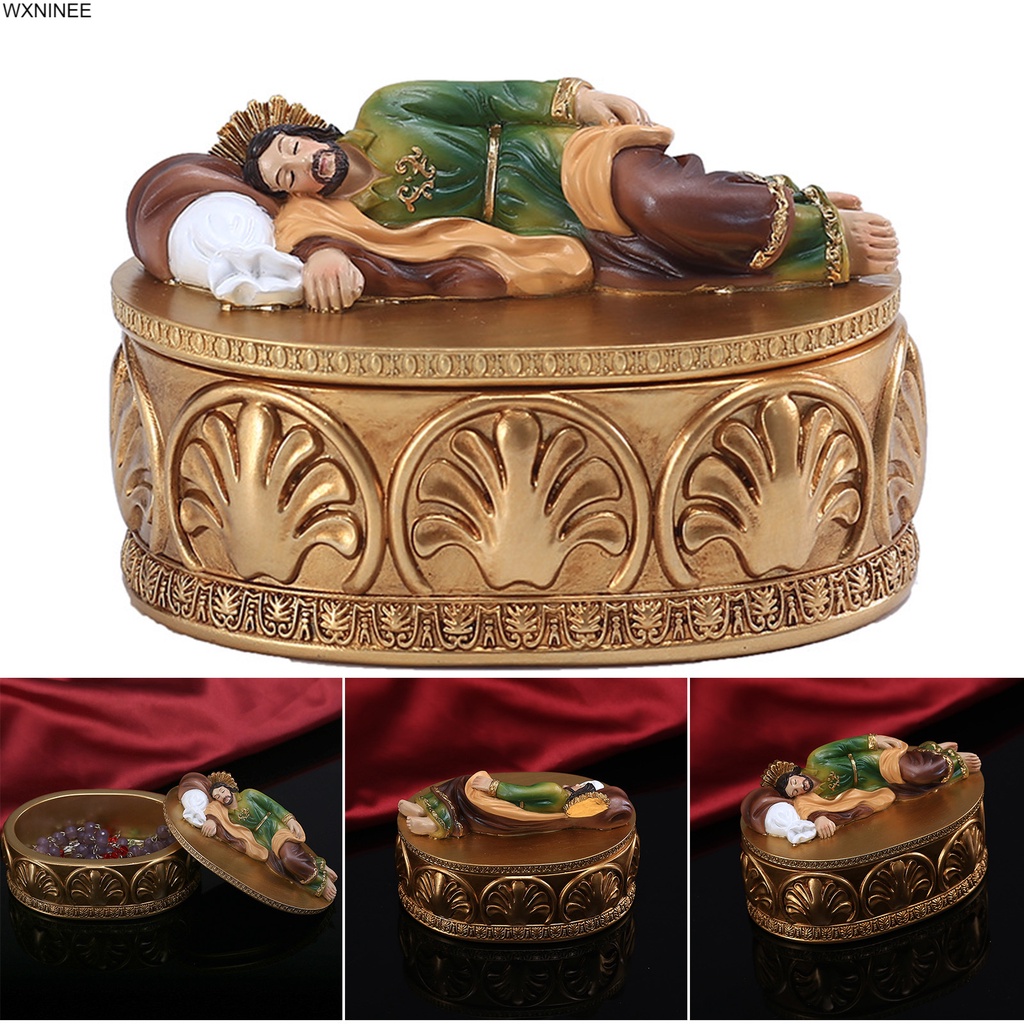 Q Religious Jewelry Storage Box Sleeping St Joseph Statue Resin ...