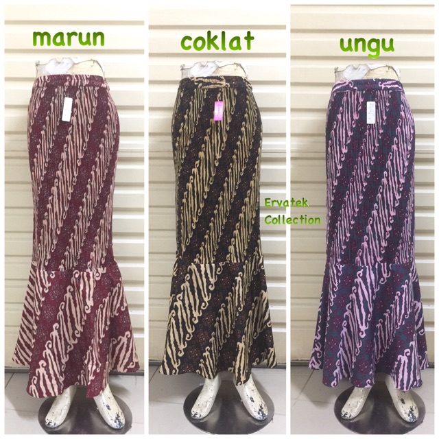 Batik Mermaid Prisket Skirt RPD03 Long Batik Bottom / Maxi Skirt ...