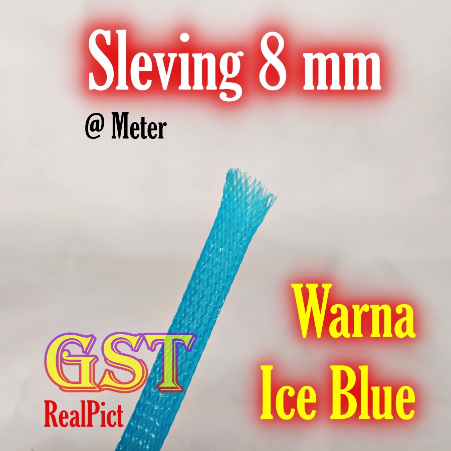 Sleeving 8mm ice blue Light blue Cable Net snake Mesh sleving | Shopee ...
