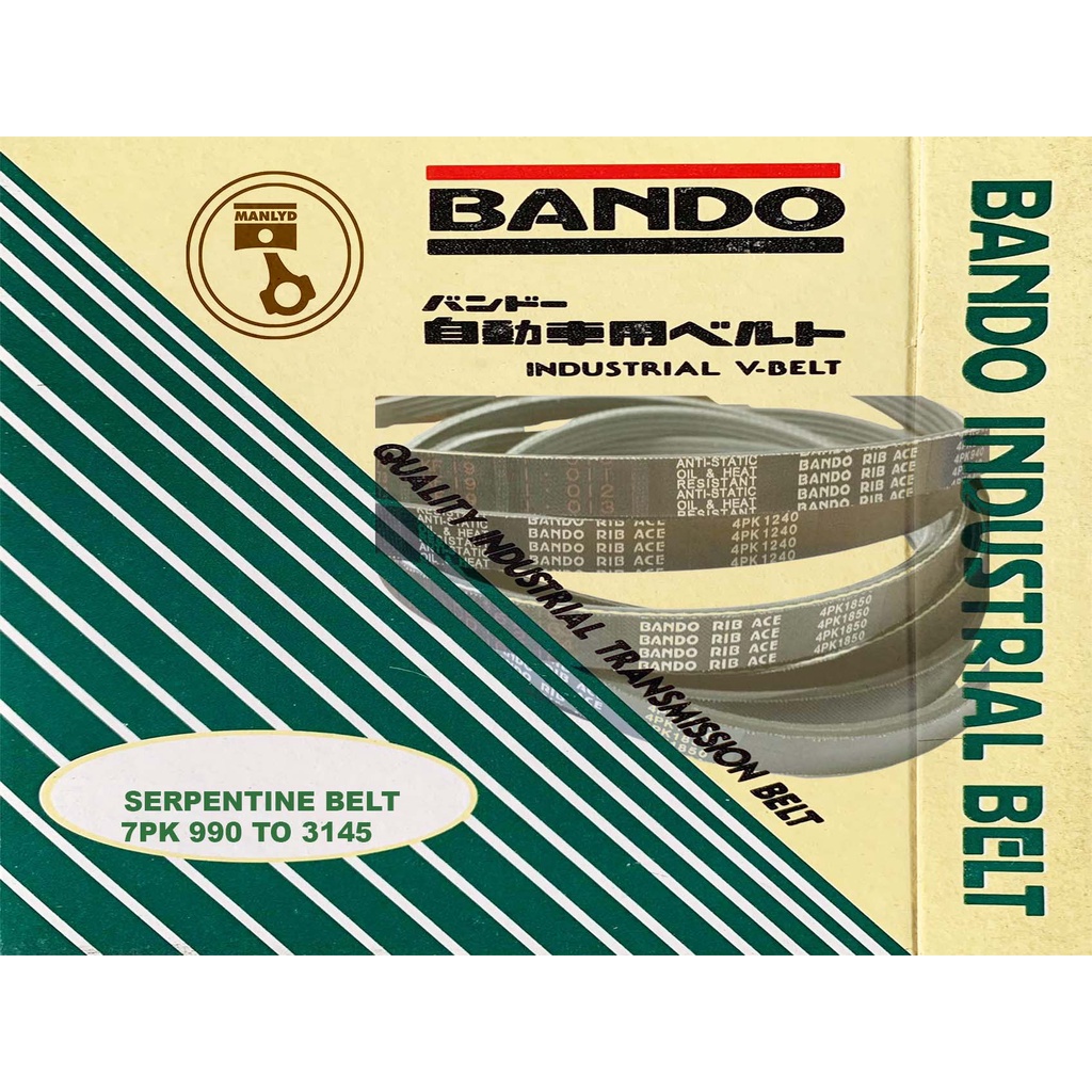 BANDO SERPENTINE BELTS SERIES 7PK 990 TO 3145 | Shopee Philippines