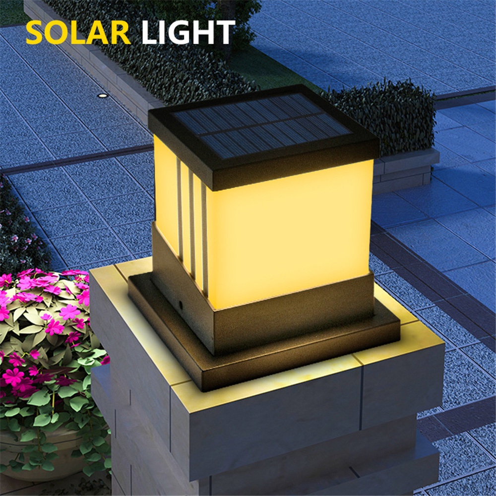 3 Mode Solar Pillar Light Solar Light Fence Light IP65 Outdoor Solar ...