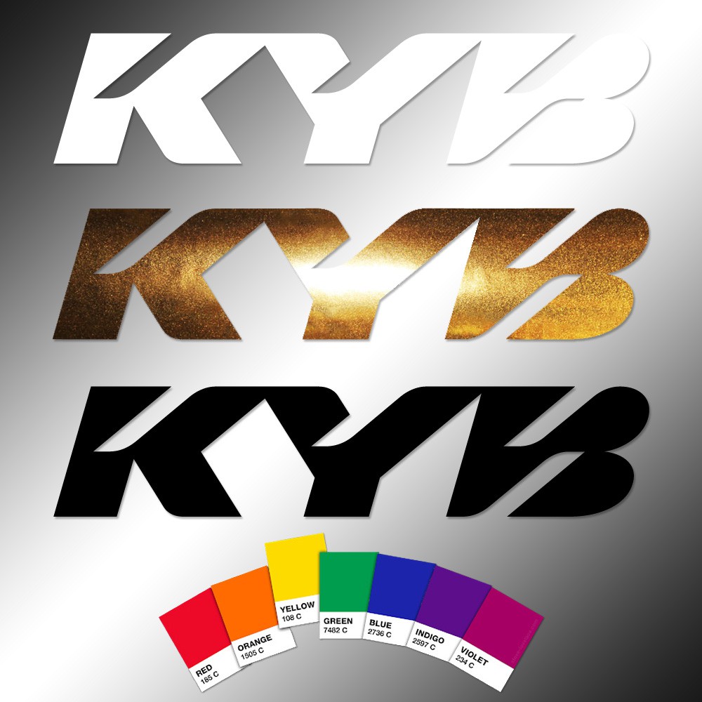 Stickers | 2X KYB Kayaba suspension shocks | All weather Decals | Die-cut | 3 inches | MX ...