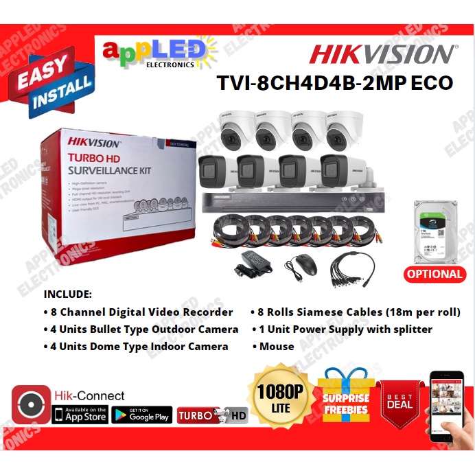 HIKVISION CCTV PACKAGE/KIT 2MP OR 5MP 4 / 8 CAMERAS TURBO HD CCTV PACKAGE/KIT WITH REMOTE ...