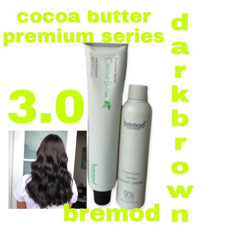 BREMOD PREMIUM SERIES COCOA BUTTER HAIR COLOR WITH OXIDIZER (3.0 DARK ...