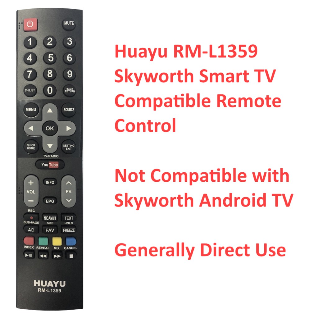Huayu RM-L1359 Skyworth Smart TV Compatible Remote Control | Shopee Philippines