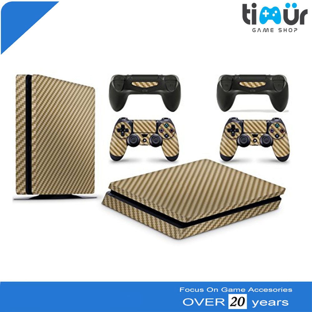 Garskin Skin Sticker PS4 Slim Plus Stick Carbon Gold Carbon Stick ...