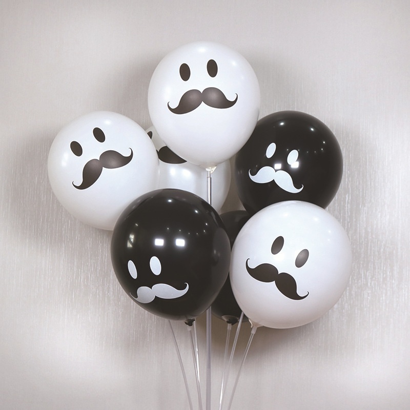 Party 12inch 10PCS/Lot Black Funny Balloon Gentleman Moustache Balloons ...