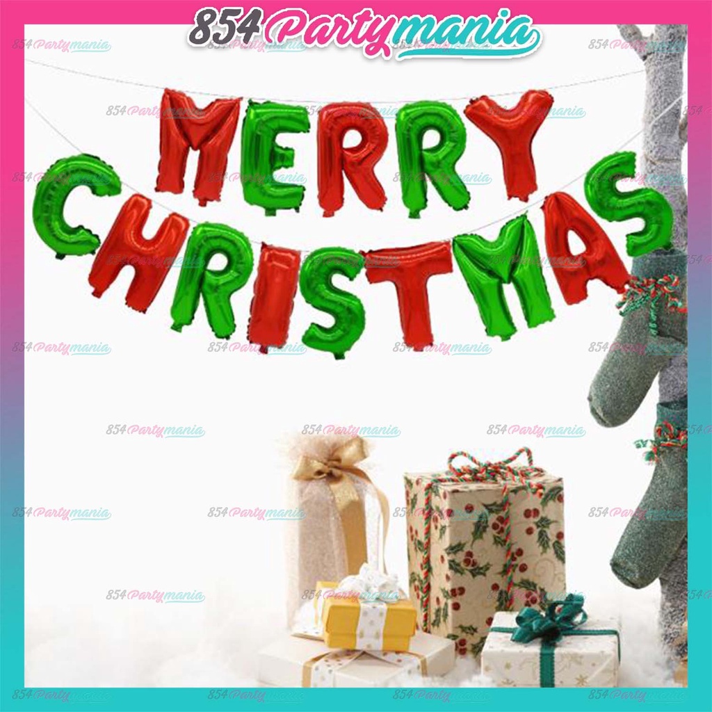 Merry Christmas Letter Set Foil Balloon 16 inches christmas balloon ...