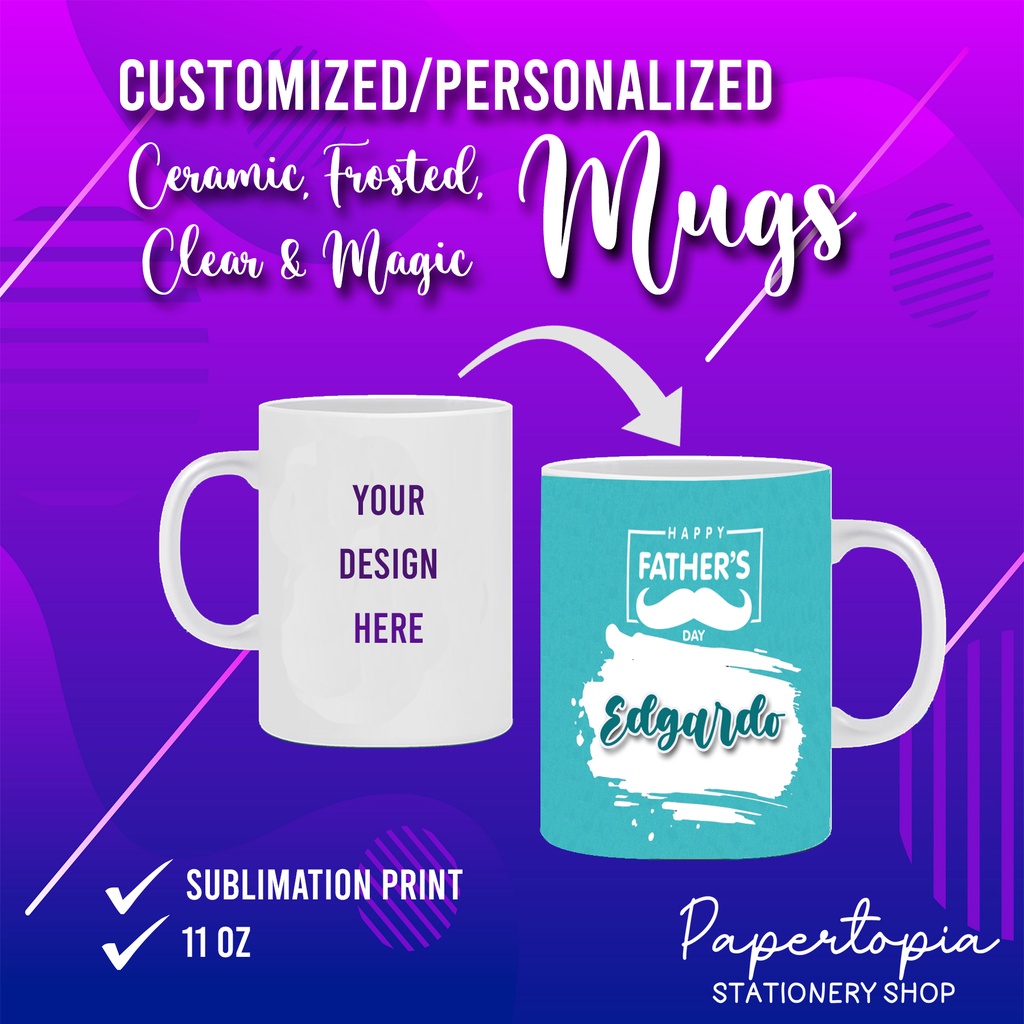 Customized/Personalized Mugs GIFT SET C&D- 2 mugs (Ceramic, Frosted ...
