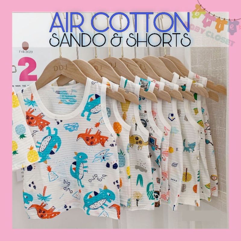 Air Cotton Sando & shorts (baby boy and girl) 6 months up to 4 years ...