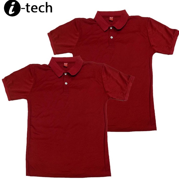 I-tech Dri-Fit Plain Polo Shirt Maroon (2pcs) | Shopee Philippines