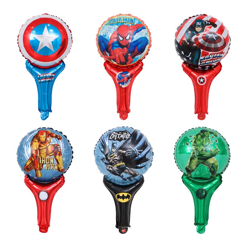 1pcs Handheld Stick Cartoon Man Hulk Spider Foil Balloons Birthday ...