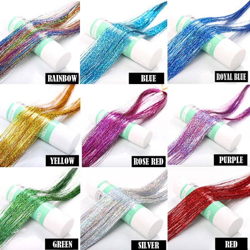 TODAY MARKET Tinsel Hair Strands Sparkling Colored Straight Long ...