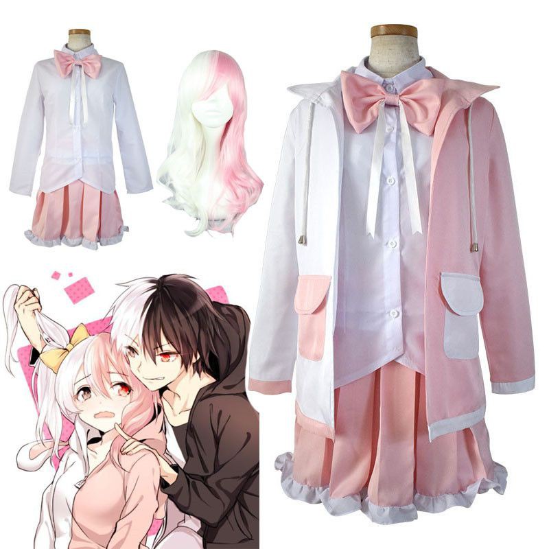 Danganronpa Dangan-Ronpa 2 Monomi Pink White Rabbit Cosplay Costume ...