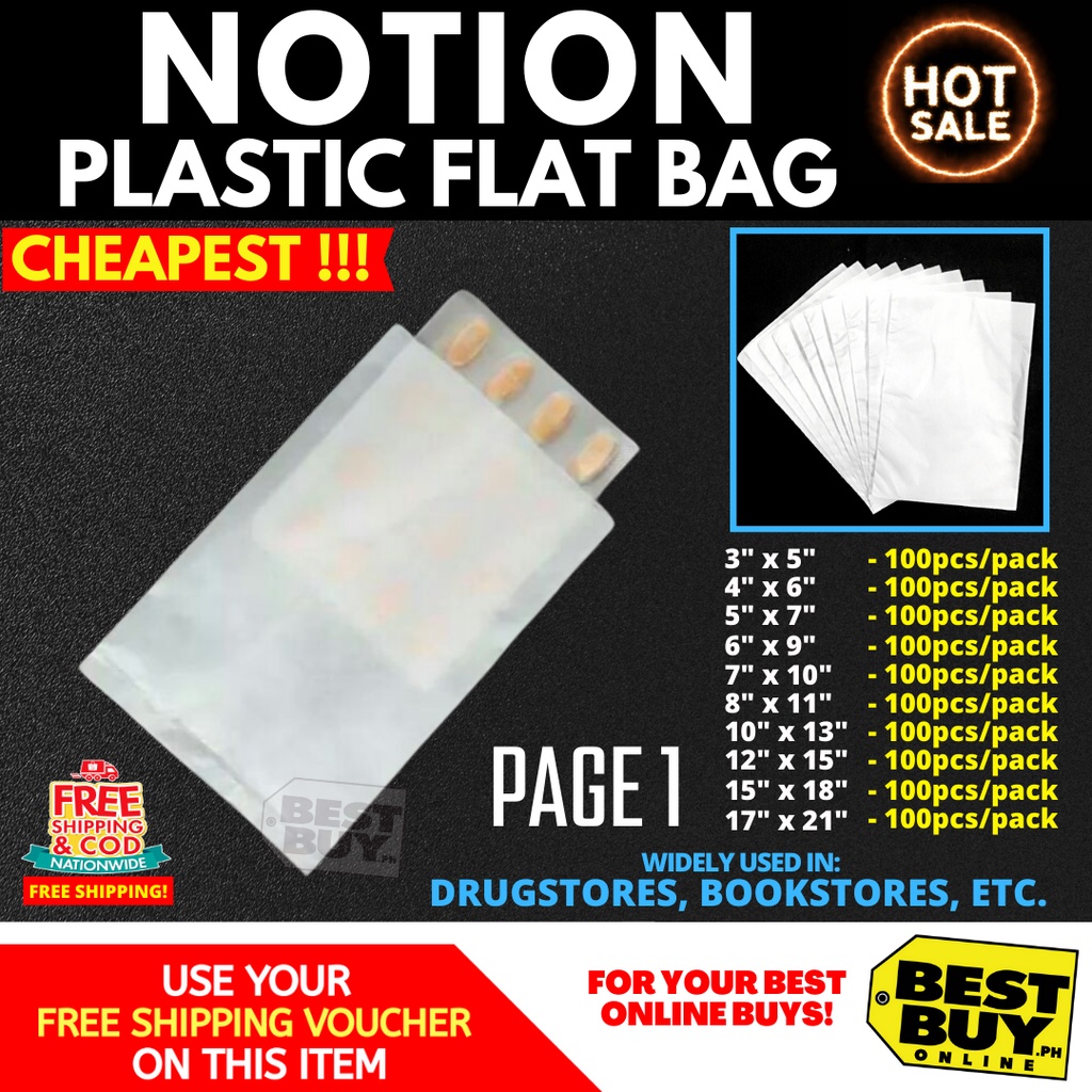 Notion Plastic Bag - Many Sizes [PAGE 1of2] | Shopee Philippines