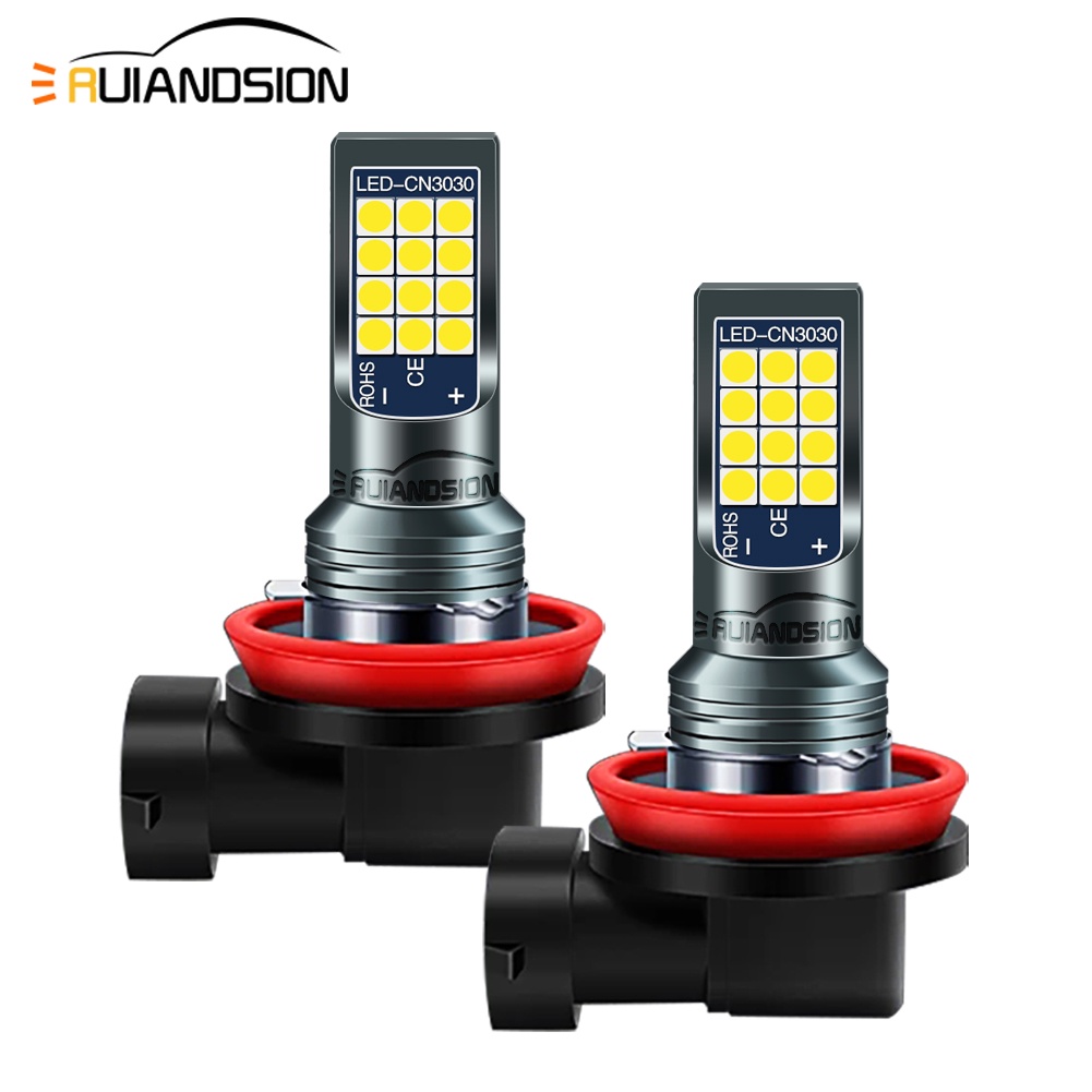 2pcs Ruiandsion H11 LED Car Fog Light Bulbs 12V-24V Auto Anti Fog Lamps ...