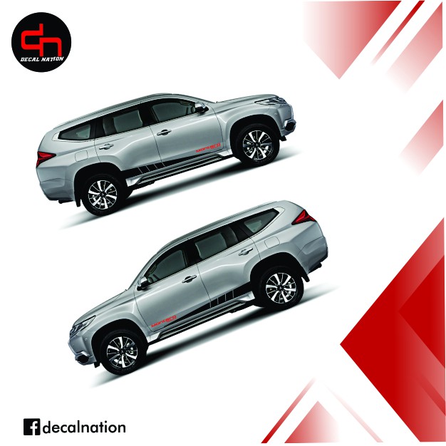 Mitsubishi Montero Linear Decals Cut Out Vinyl Sticker Black and Red ...