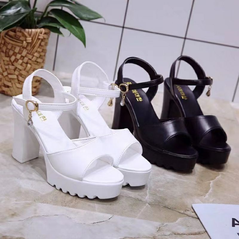 8S COD!Popular Korean women's fashionable block shaped high heels, hot ...