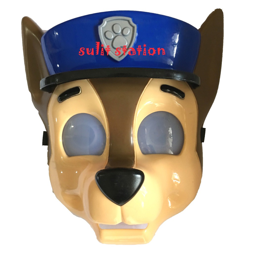 POLICE DOG PATROL CHASE CHARACTER BLUE LIGHTED FACE COSPLAY COSTUME ...