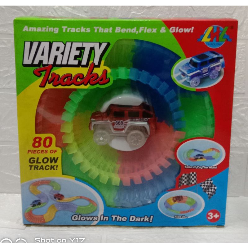 UNISHOP0427 CAR TOY GLOW RACING VARIETY TRACK SET FOR KIDS(80 PIECES ...