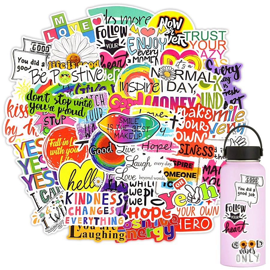 Cartoon Cute Stickers Waterproof Motivational Sticker for Kid to Laptop ...